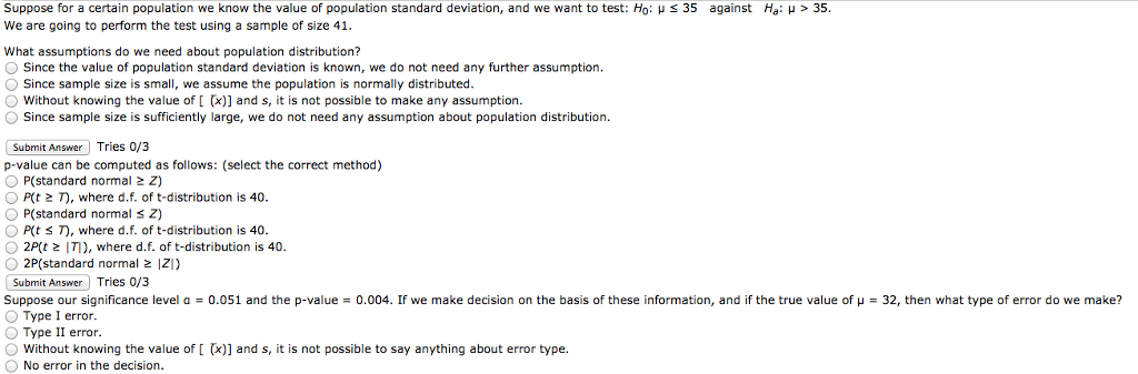Solved Suppose for a certain population we know the value of | Chegg.com