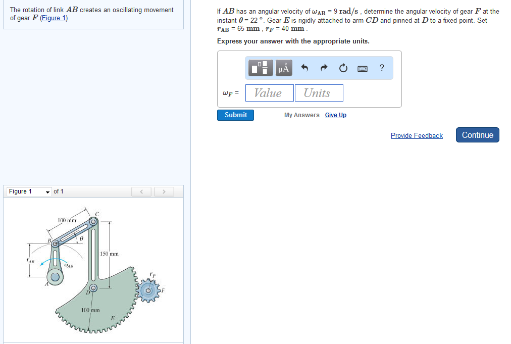 Solved The Rotation Of Link Ab Creates An Oscillating