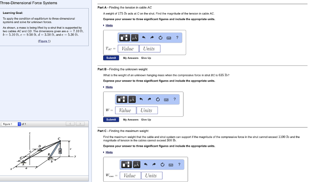 Solved Three Dimensional Force Systems Learning Goal To