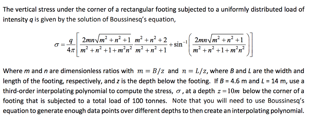 Solved The vertical stress under the corner of a rectangular | Chegg.com