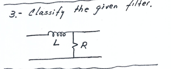 Solved Classify the given filter. | Chegg.com