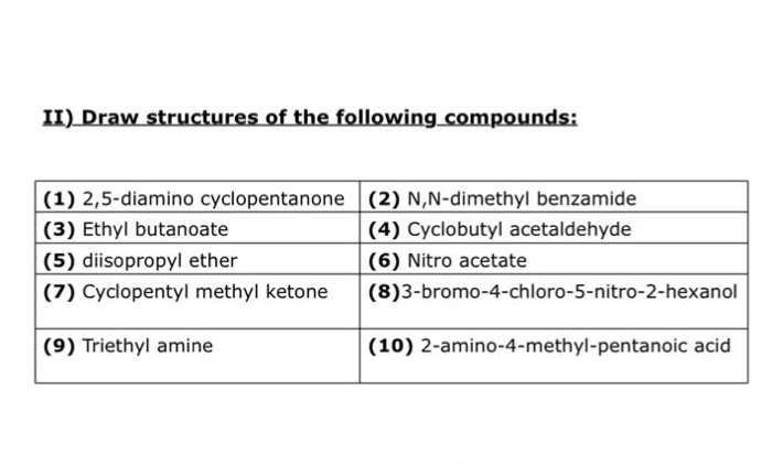 Solved Draw structure of the following compounds: 2, | Chegg.com