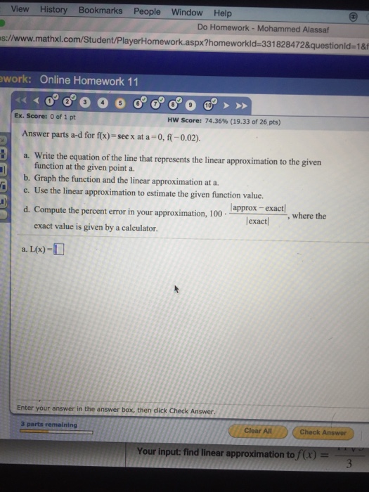 Solved iew History Bookmarks People Window Help Do Homework | Chegg.com