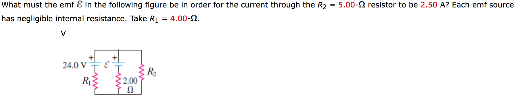 Solved What must the emf epsilon in the following figure be | Chegg.com