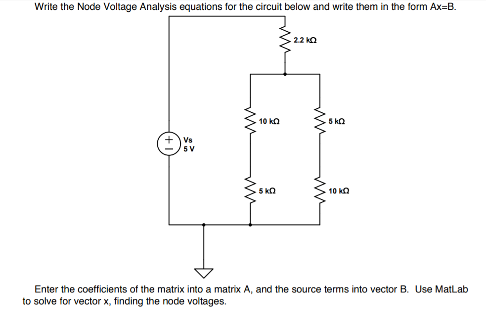Solved write the Node Voltage Analysis equations for the | Chegg.com