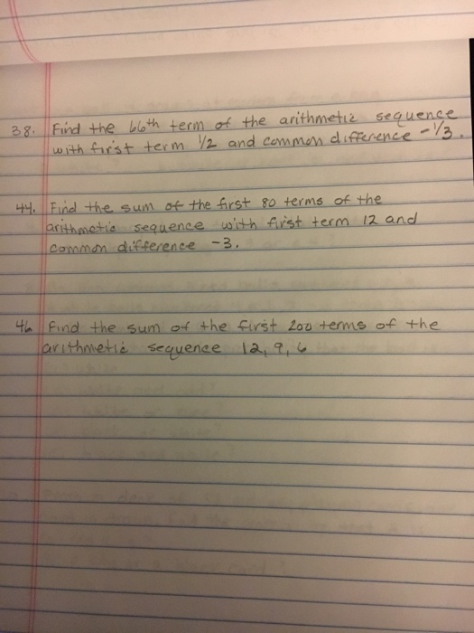 Solved Find the 66th term of the arithmetic sequence with | Chegg.com