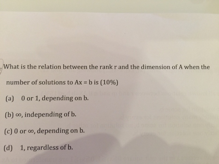 Solved What is the relation between the rank r and the | Chegg.com