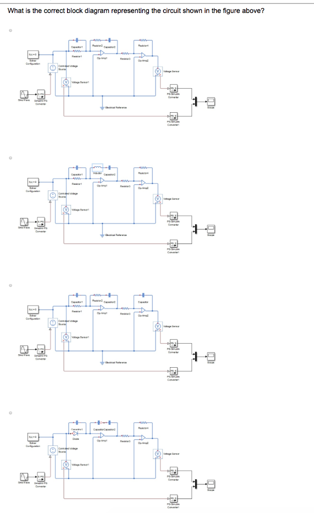 Solved What is the correct block diagram representing the | Chegg.com