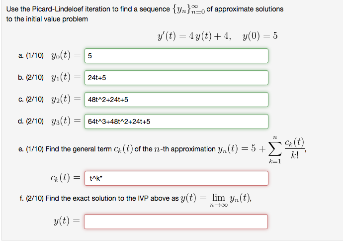Solved Use the Picard-Lindeloef iteration to find a sequence | Chegg.com