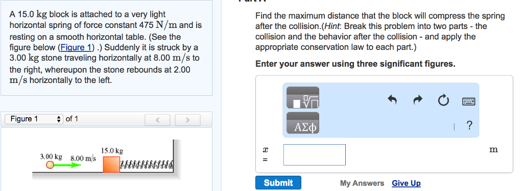 Solved A 15.0 kg block is attached to a very light | Chegg.com