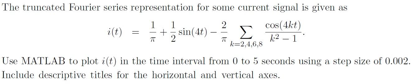 Solved The truncated Fourier series representation for some | Chegg.com