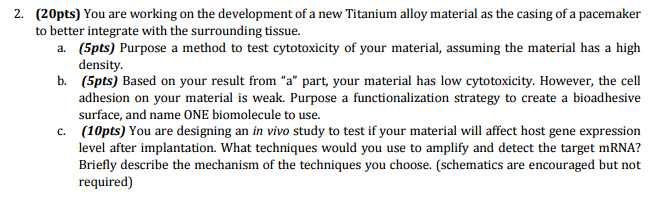 Solved You are working on the development of a new Titanium | Chegg.com