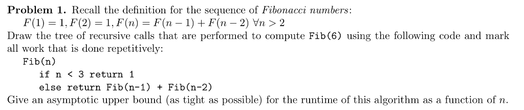 Solved Problem 1. Recall the definition for the sequence of | Chegg.com