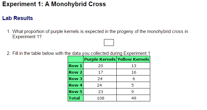 Solved What proportion of purple kernels is expected in the | Chegg.com