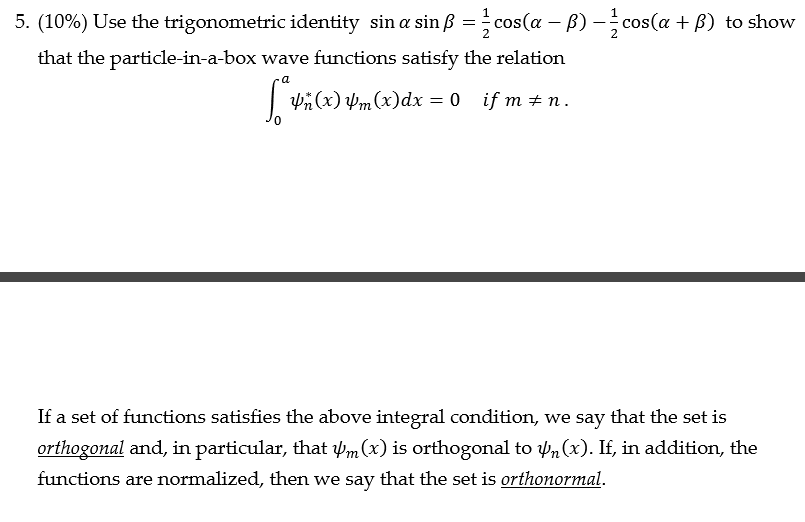 Solved Use the trigonometric identity sin alpha sin beta = | Chegg.com