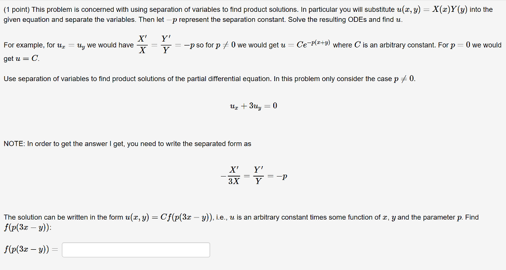 Solved (1 point) This problem is concerned with using | Chegg.com