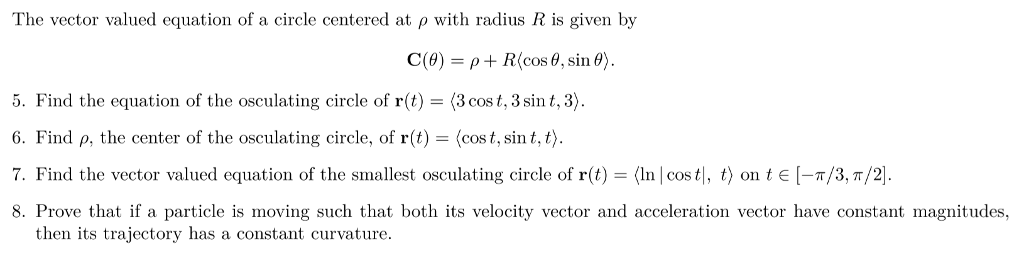 The vector valued equation of a circle centered at | Chegg.com