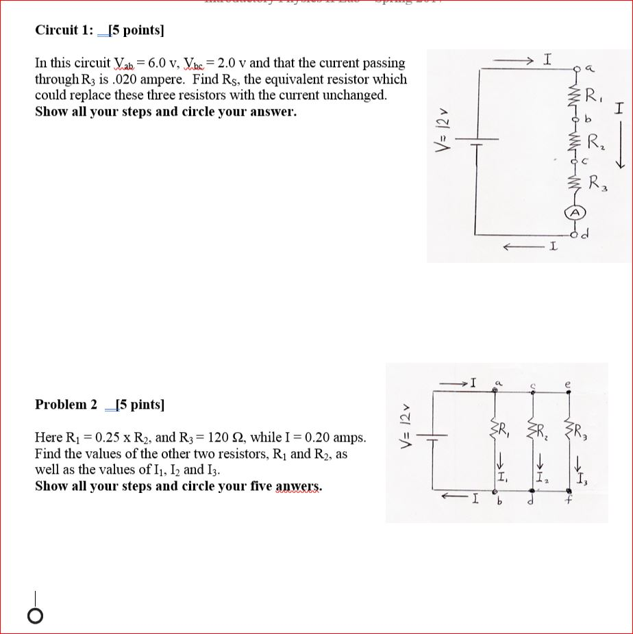 Solved Problem 1 In this circuit Vab = 6.0 v, Vbc = 2.0 v | Chegg.com