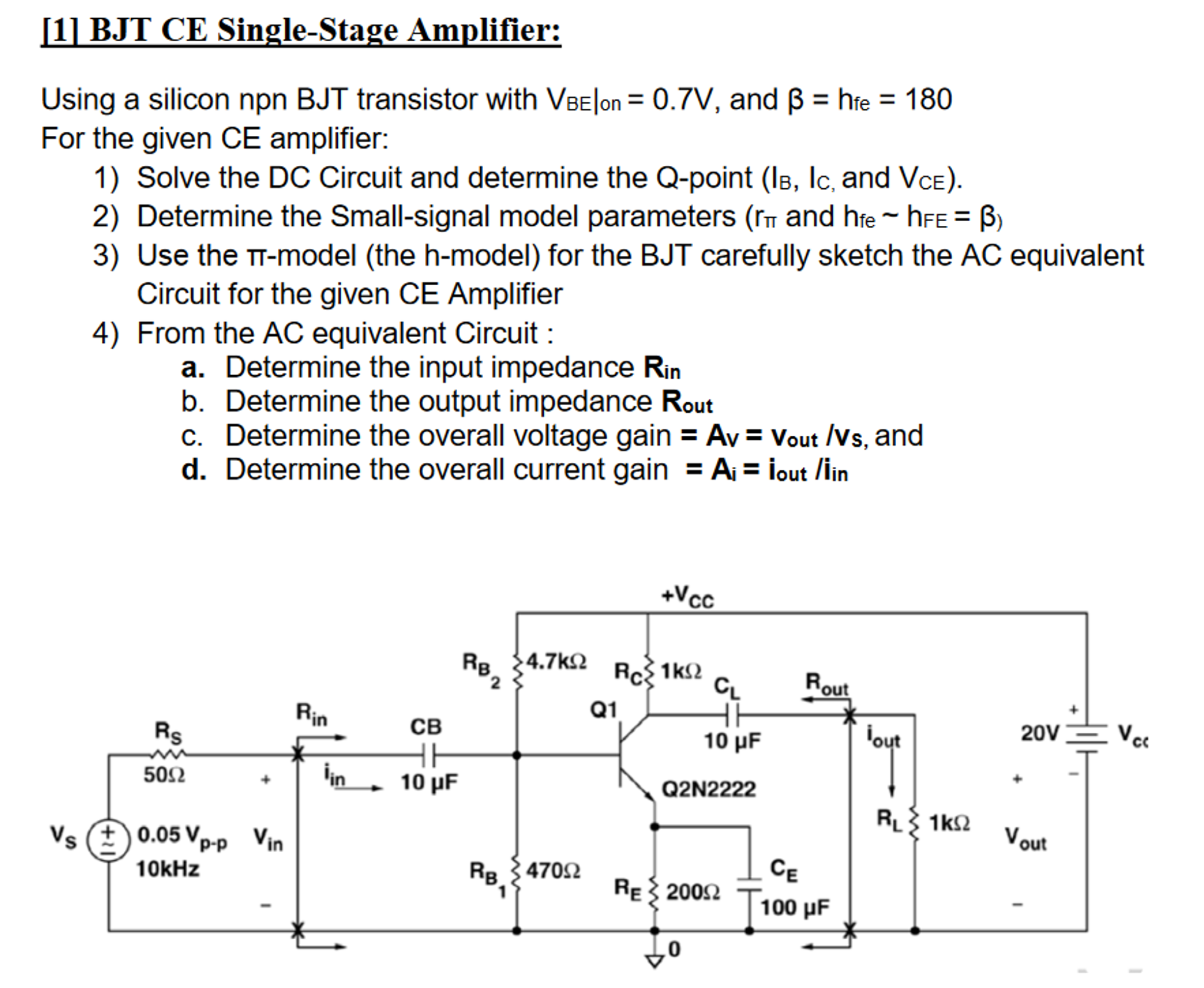 Solved Using a silicon npn BJT transistor with V_BE|on = | Chegg.com