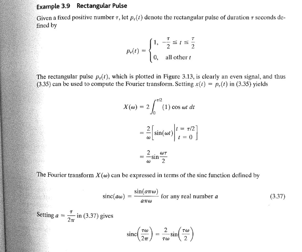 Solved 2. The Fourier transforms of rectangular and | Chegg.com