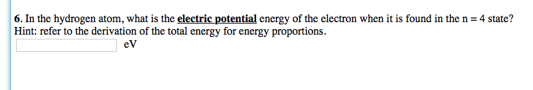Solved In the hydrogen atom, what is the electric potential | Chegg.com