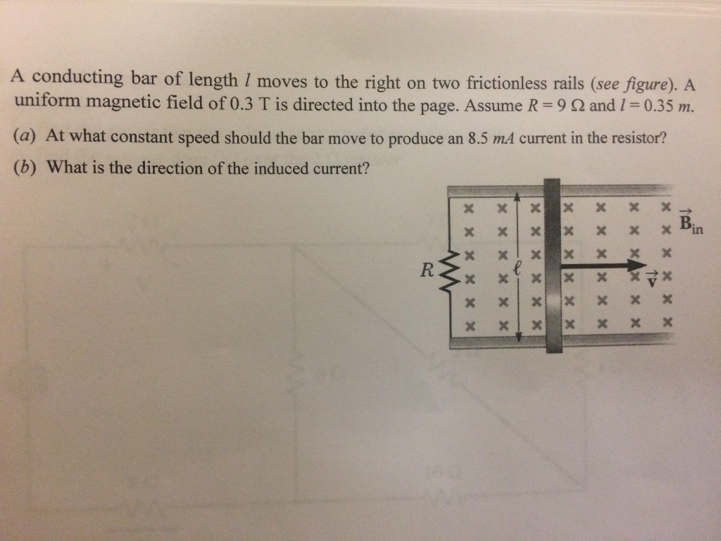 Solved A conducting bar of length l moves to the right on | Chegg.com