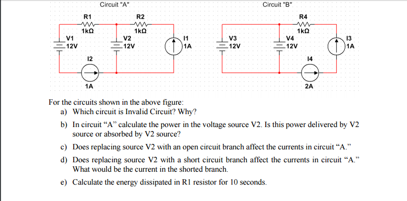 Solved For the circuits shown in the above figure: Which | Chegg.com