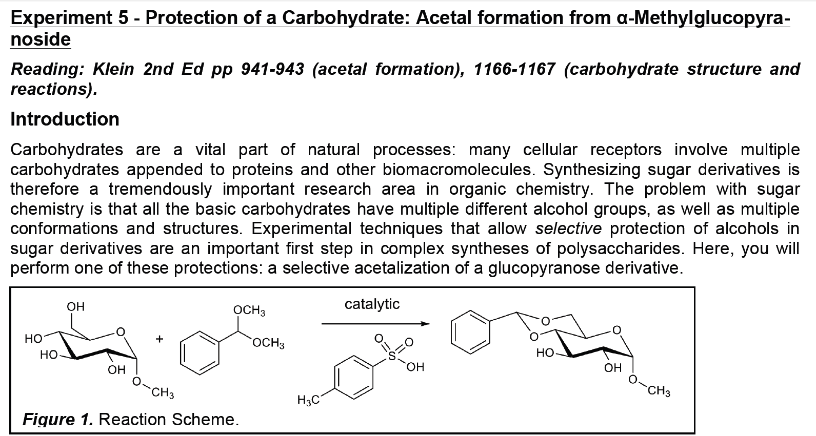 Solved Experiment 5-Protection of a Carbohydrate: Acetal | Chegg.com