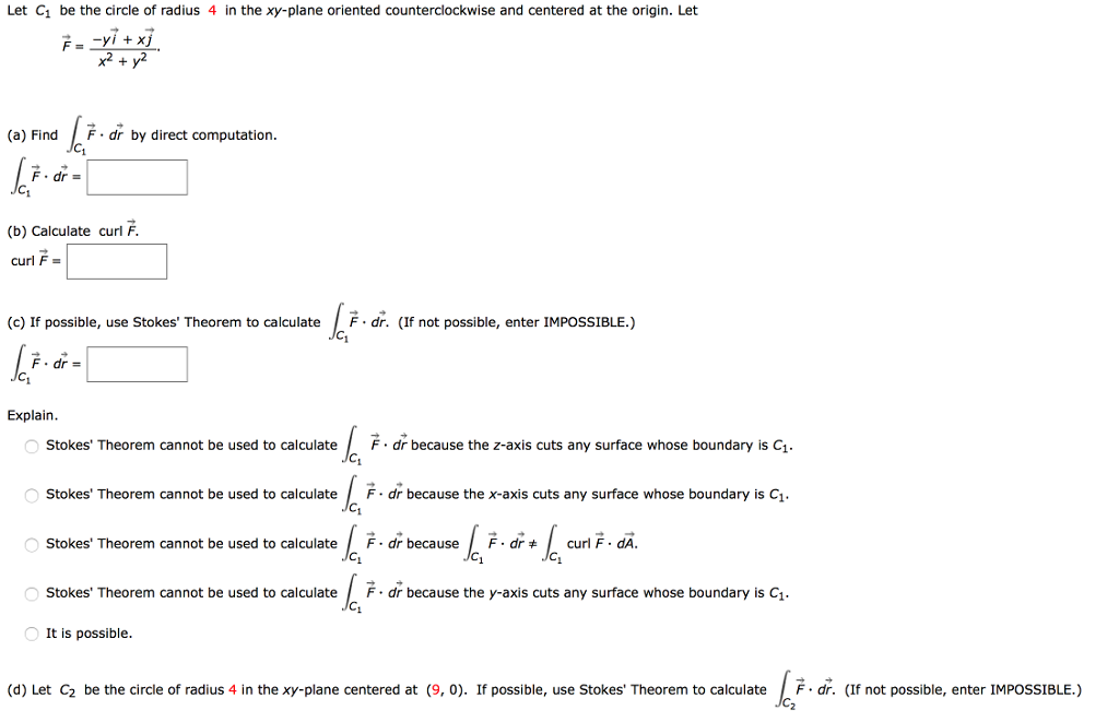Solved Let C1 Be The Circle Of Radius 4 In The Xy Plane