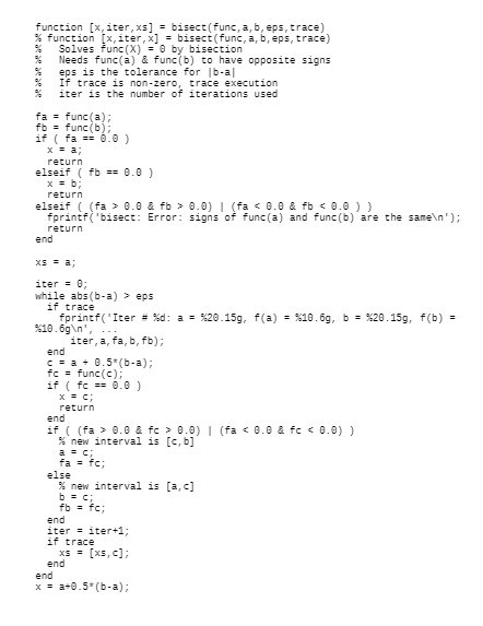 Code For Bisect