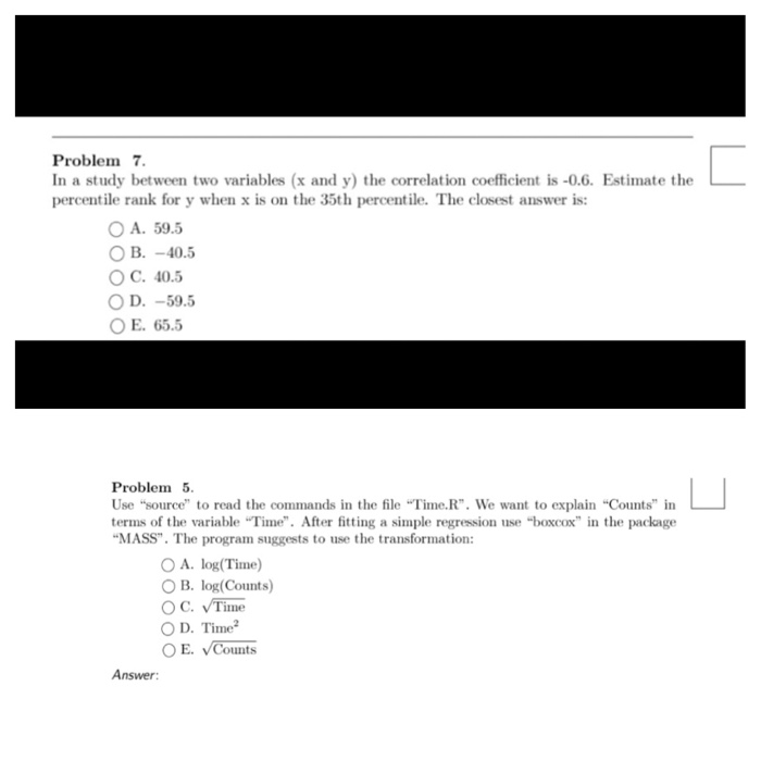 Solved In a study between two variables (x and y) the | Chegg.com