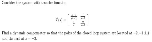 Consider the system with transfer function 4-1 S-1 | Chegg.com