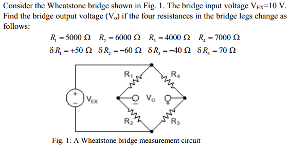 Solved: Consider The Wheatstone Bridge Shown In Fig. 1. Th... | Chegg.com