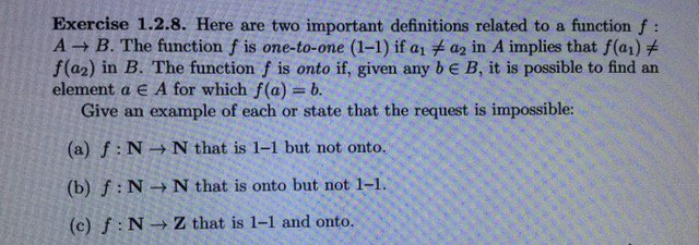 Solved Exercise 1.2.8. Here are two important definitions | Chegg.com