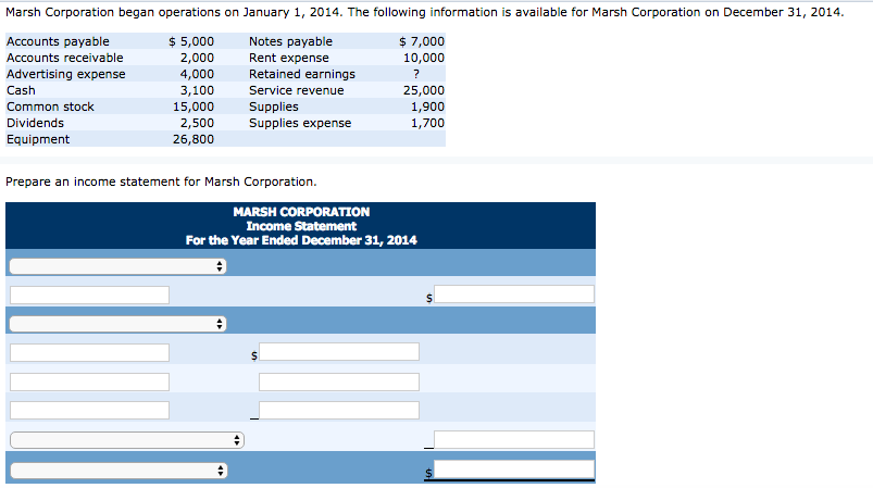 Solved Marsh Corporation began operations on January 1, | Chegg.com