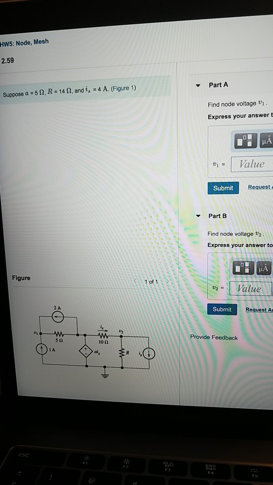 Solved HW5: Node, Mesh 2.59 Part A Suppose a = 5 Ω, R = 14 | Chegg.com