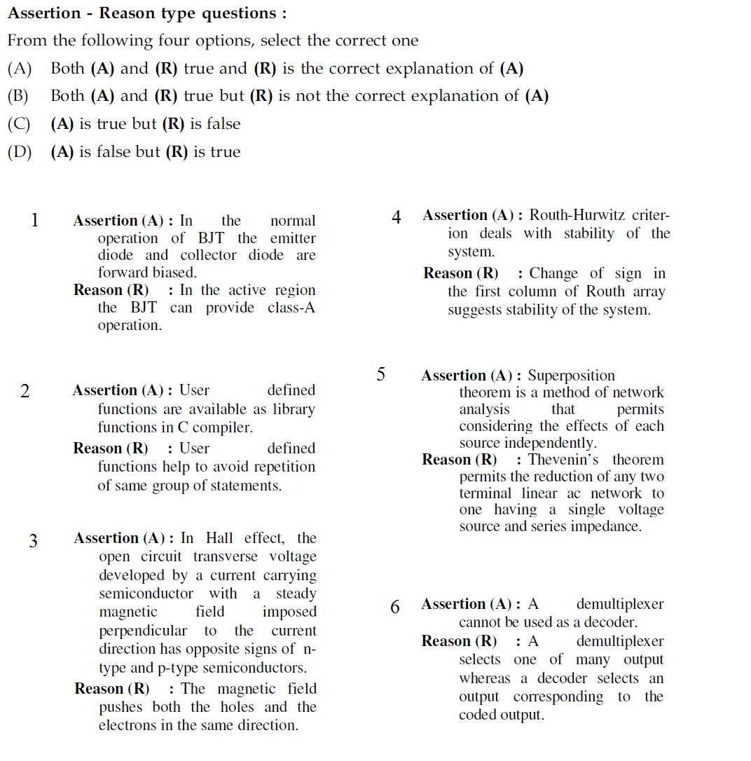 Solved From the following four options, select the correct | Chegg.com