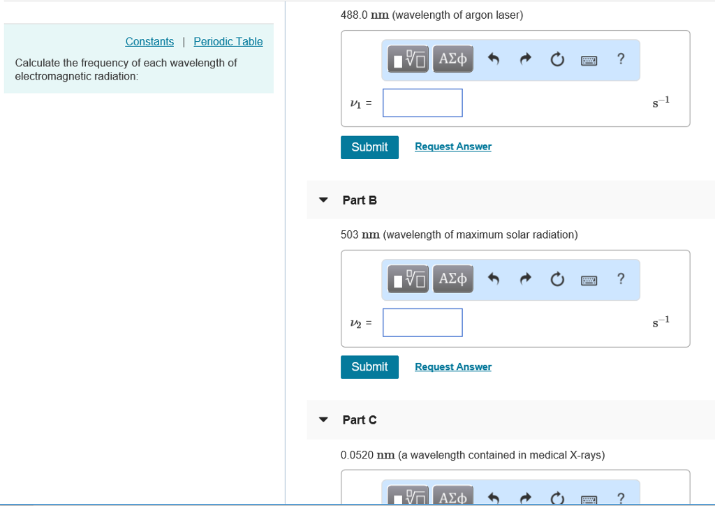 Solved 488.0 nm (wavelength of argon laser) Calculate the | Chegg.com