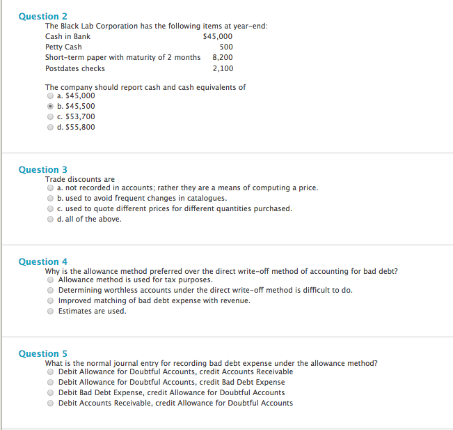 Solved Question 2 The Black Lab Corporation has the | Chegg.com