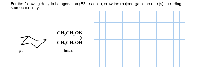 Solved For the following dehydrohalogenation (E2) reaction, | Chegg.com