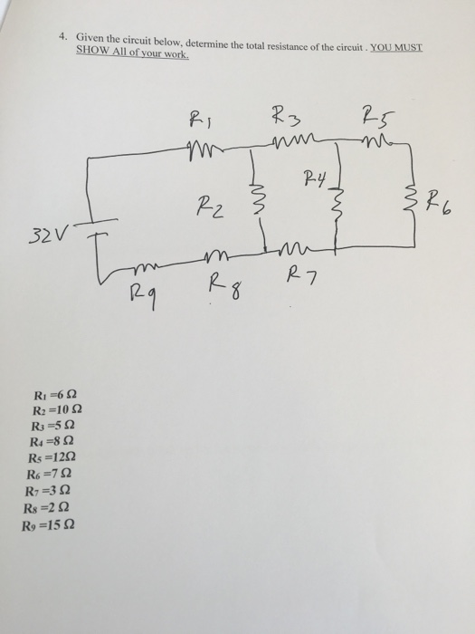 Solved Given the circuit below, determine the total | Chegg.com