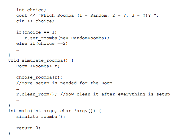 Solved c++ programming for simulation a roomba clean rooms( | Chegg.com