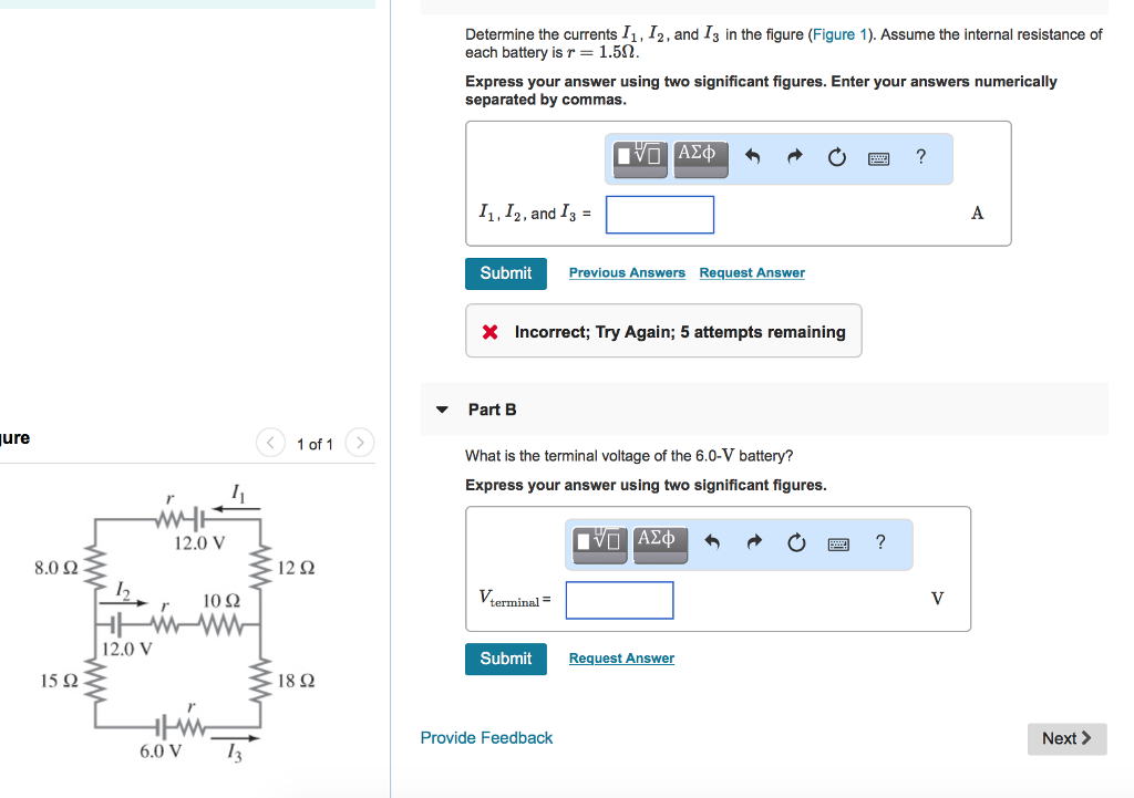 Solved Determine the currents 11, I2, and I3 in the figure | Chegg.com