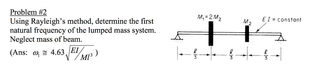 Solved Using Rayleigh's method, determine the first natural | Chegg.com