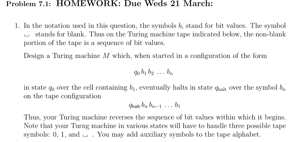 Solved Problem 7.1: HOMEWORK: Due Weds 21 March: 1. In the | Chegg.com