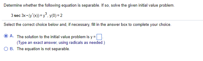 Solved Determine whether the following equation is | Chegg.com