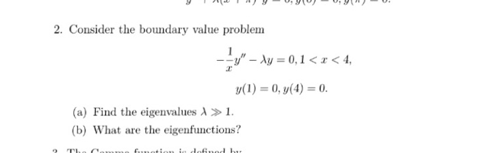 Solved Consider the boundary value problem -1/x y" - lambda | Chegg.com