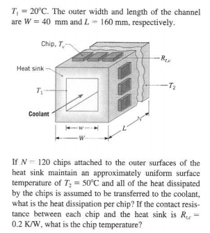 Solved An aluminum heat sink (k = 240 W/m-K) used to cool an | Chegg.com