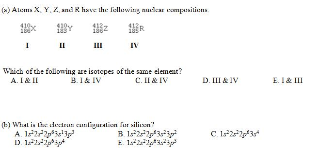 Solved Isotope and Electron Configuration question How do | Chegg.com