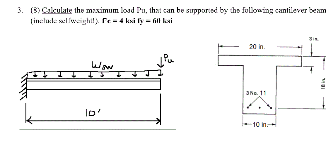 Solved Calculate the maximum load Pu, that can be supported | Chegg.com